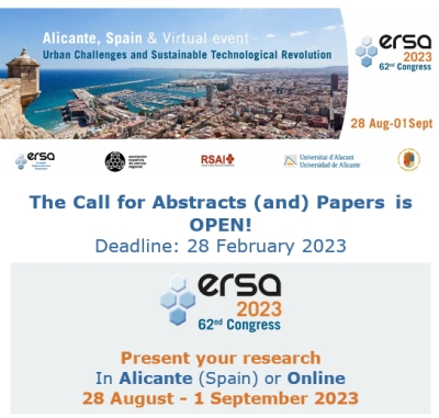 Regional Science - ERSA2023 Call for Abstracts (and) Papers in now OPEN!