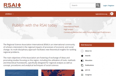 Regional Science - RSAI Connect hub is now live! Publish with the RSAI ...